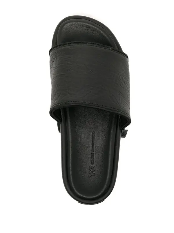 Y3 Leather Flatform Slides