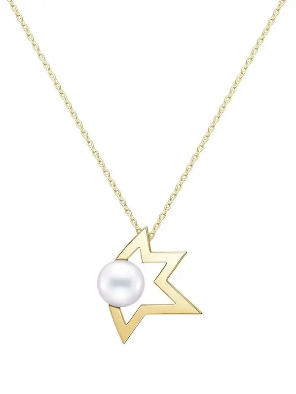 TASAKI 18kt Yellow Comet Plus Pearl Pendant Necklace - Gold