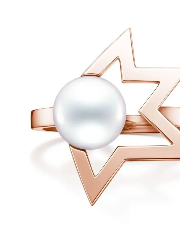 TASAKI 18kt Rose Gold Comet Plus Pearl Ring