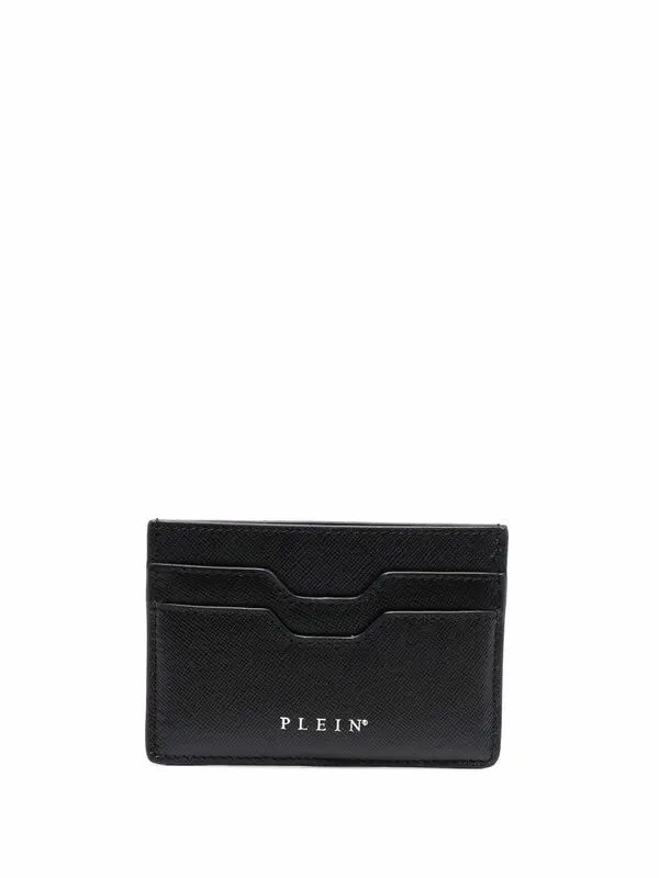 Philipp Plein Engraved-logo Leather Cardholder - Black