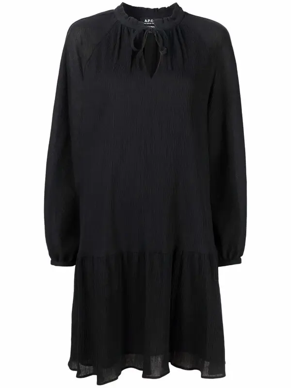 A.p.c. Gathered Tie-fastening Short Dress
