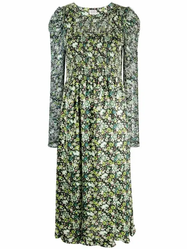 scotch and soda green dress Maxi Dress w Smock Detail in Scuba Green by Scotch & Soda – Frockaholics at  Momento Dezigns main image 1