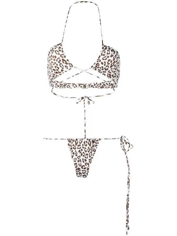 MANOKHI Leopard-print Bikini Set - White