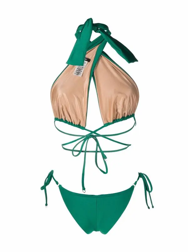 NOIRE SWIMWEAR Satin-finish Bikini Set