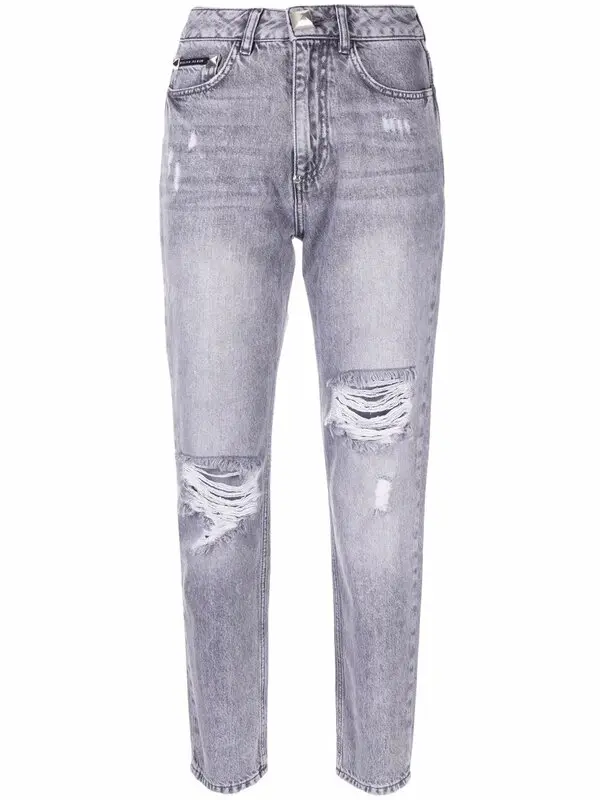 Philipp Plein Ripped Cropped Jeans