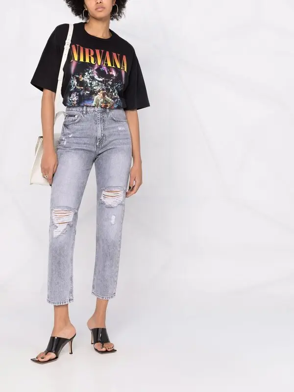 Philipp Plein Ripped Cropped Jeans