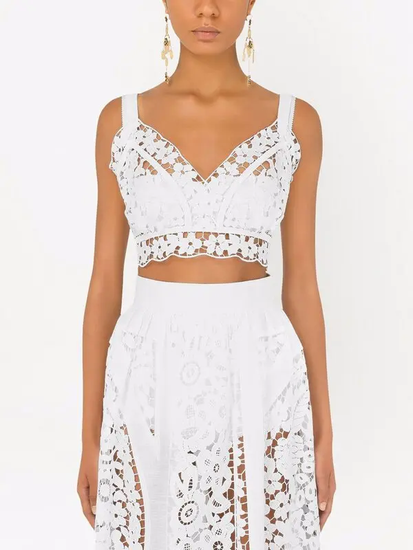 Dolce & Gabbana Broderie Anglaise Crop Top