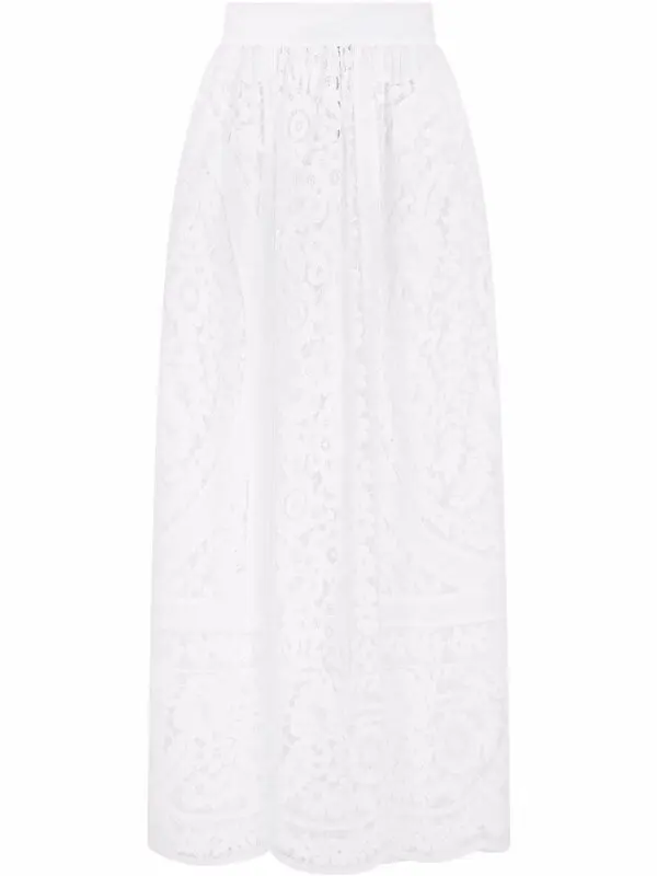 Dolce & Gabbana Embroidered Maxi Skirt - White