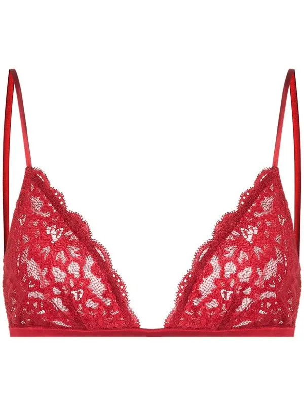 Fleur Du Mal Charlotte Triangle Bra - Red