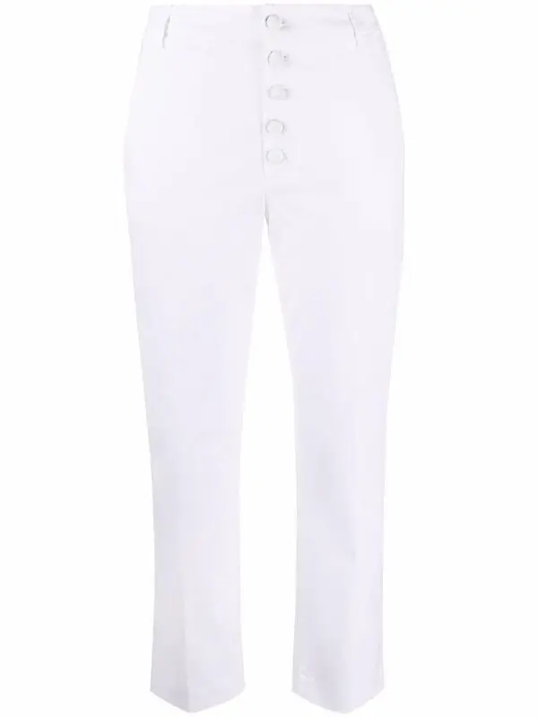 DONDUP Button-down Straight-leg Trousers - White