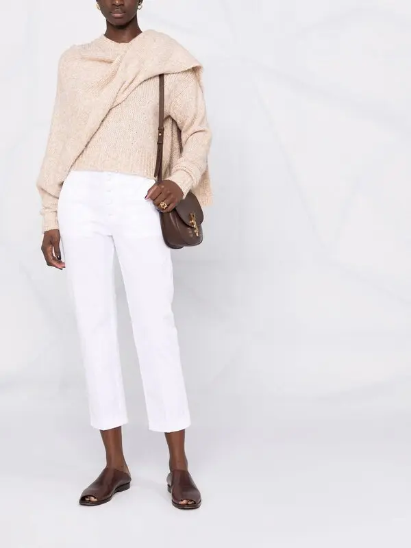 DONDUP Button-down Straight-leg Trousers - White