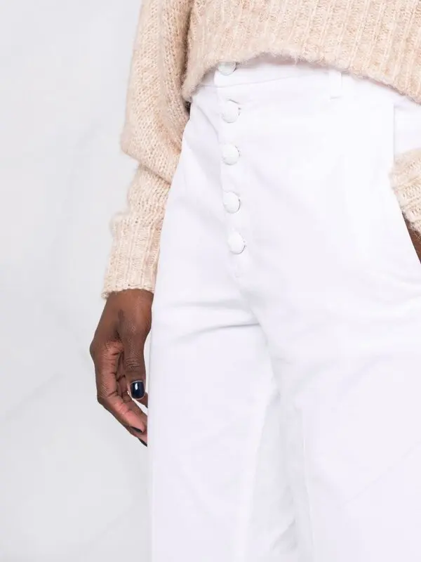 DONDUP Button-down Straight-leg Trousers - White