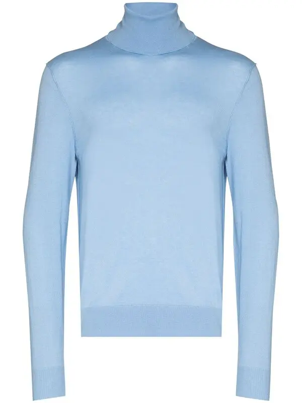 Dolce & Gabbana Roll-neck Fine-knit Jumper - Blue