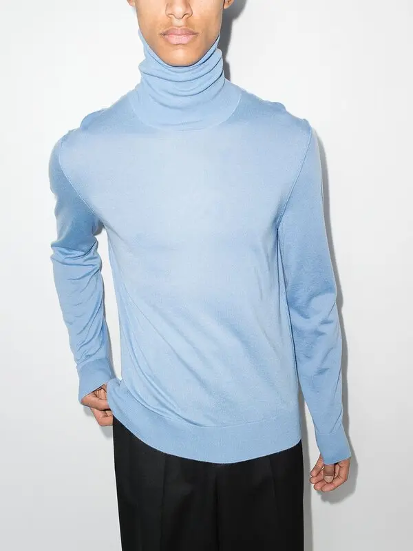 Dolce & Gabbana Roll-neck Fine-knit Jumper - Blue
