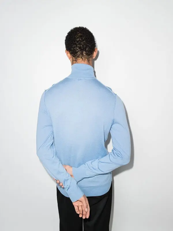 Dolce & Gabbana Roll-neck Fine-knit Jumper - Blue