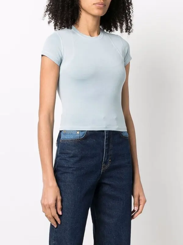 DIESEL® Cropped Fine-ribbed T-shirt