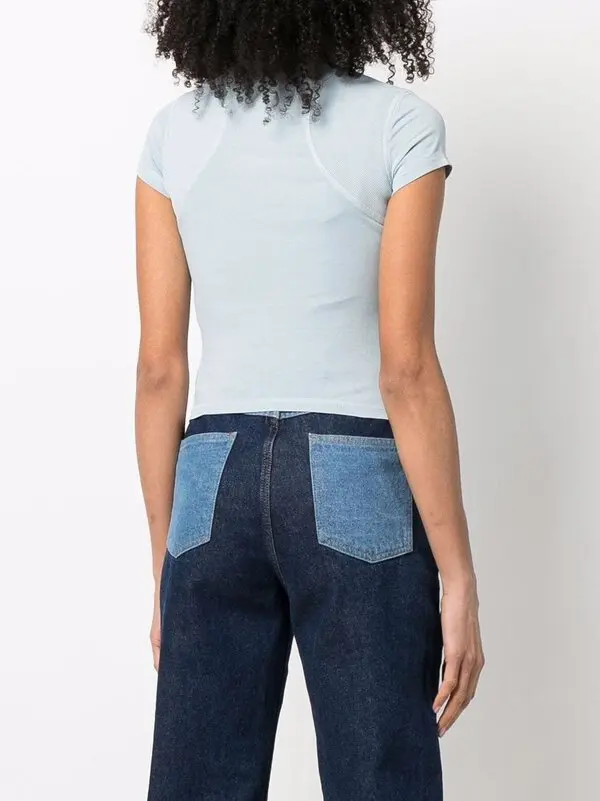 DIESEL® Cropped Fine-ribbed T-shirt