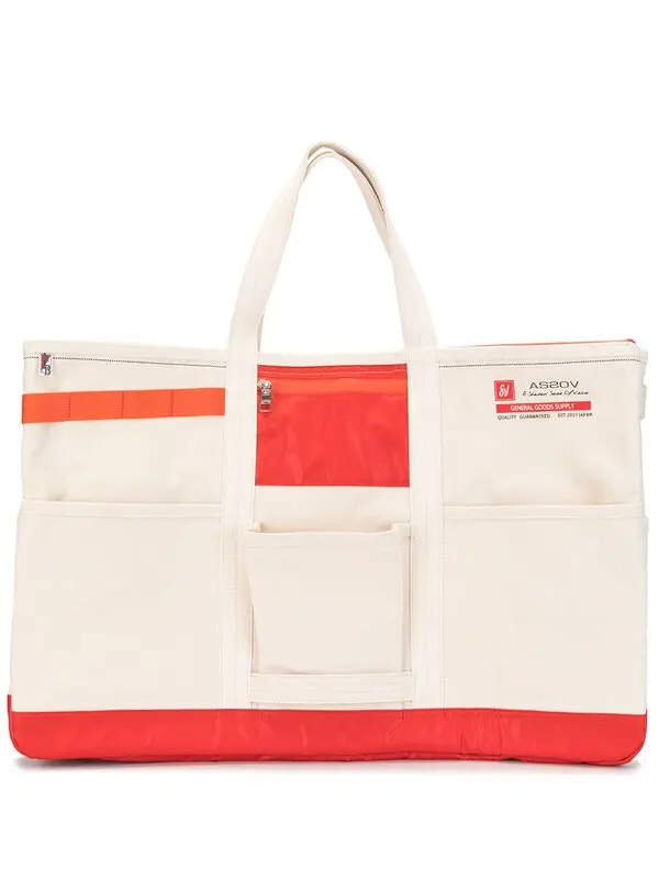 AS2OV Alberton Canvas Tote Bag - White