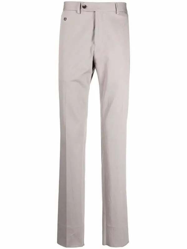 FERRAGAMO Mid-rise Straight-leg Trousers - Grey