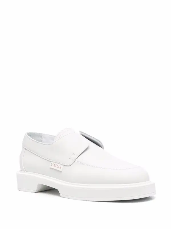 LE SILLA Tonal Leather Loafers - White