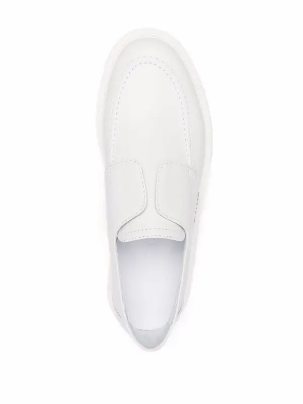 LE SILLA Tonal Leather Loafers - White