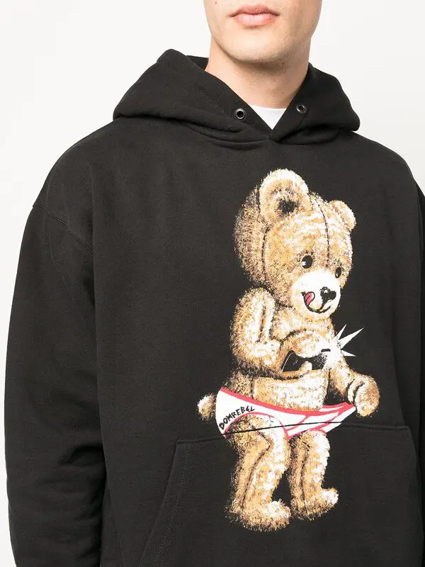 DOMREBEL Teddy Bear Print Pullover Hoodie