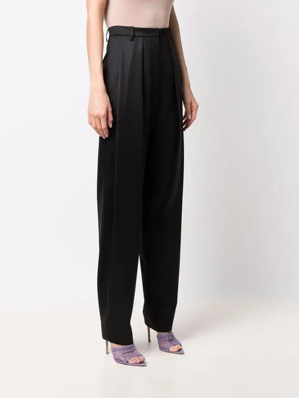 Magda Butrym High-waisted Tapered Trousers - Black