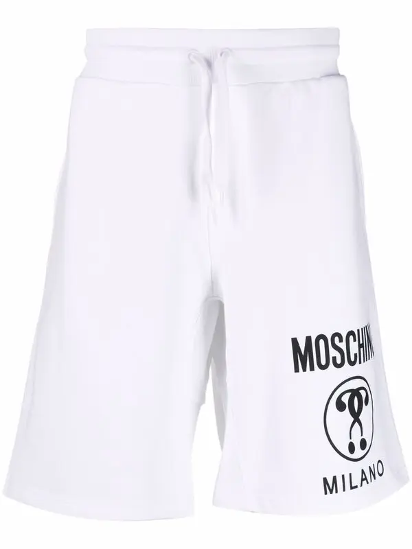 Moschino Logo-print Cotton Track Shorts - White