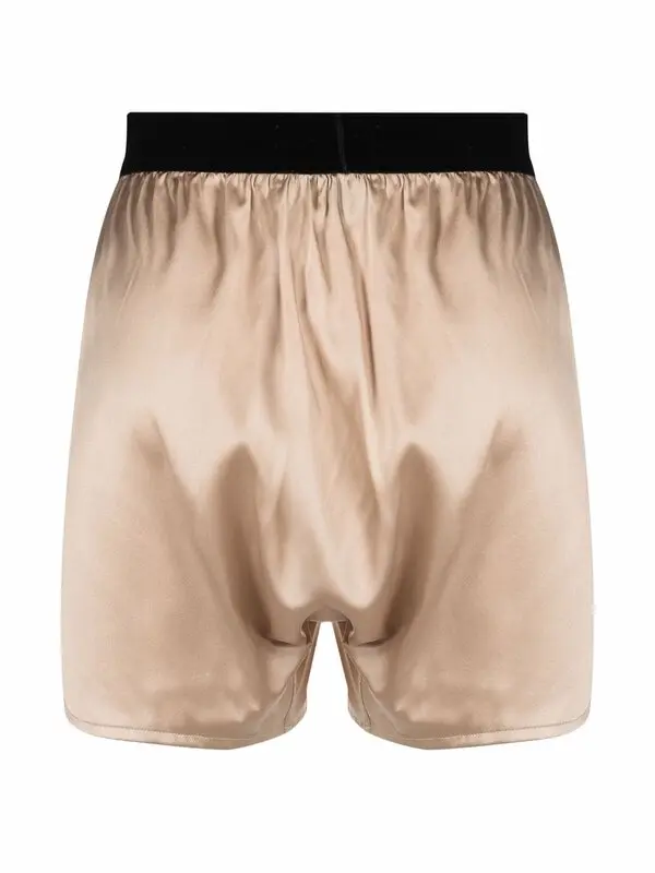 TOM FORD Logo-waist Silk Boxers - Neutrals
