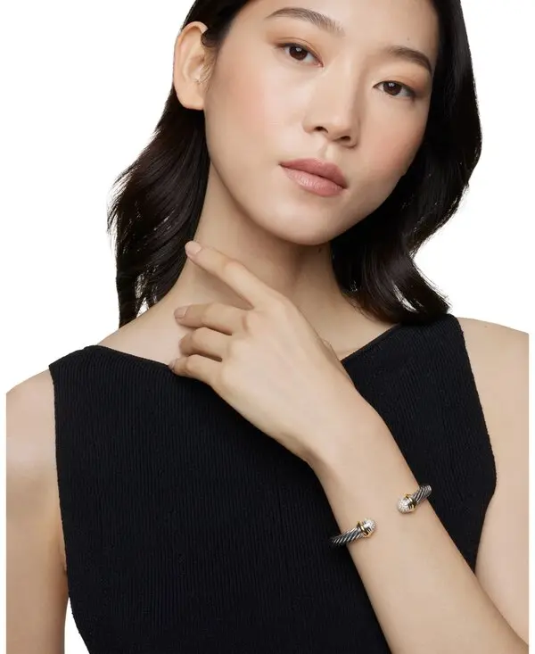 David Yurman Cable Classics Bracelet With Diamonds And Gold - Silver/gold