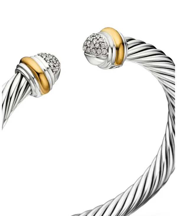 David Yurman Cable Classics Bracelet With Diamonds And Gold