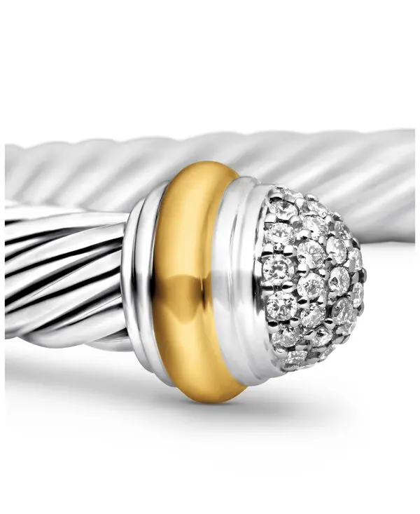 David Yurman Cable Classics Bracelet With Diamonds And Gold