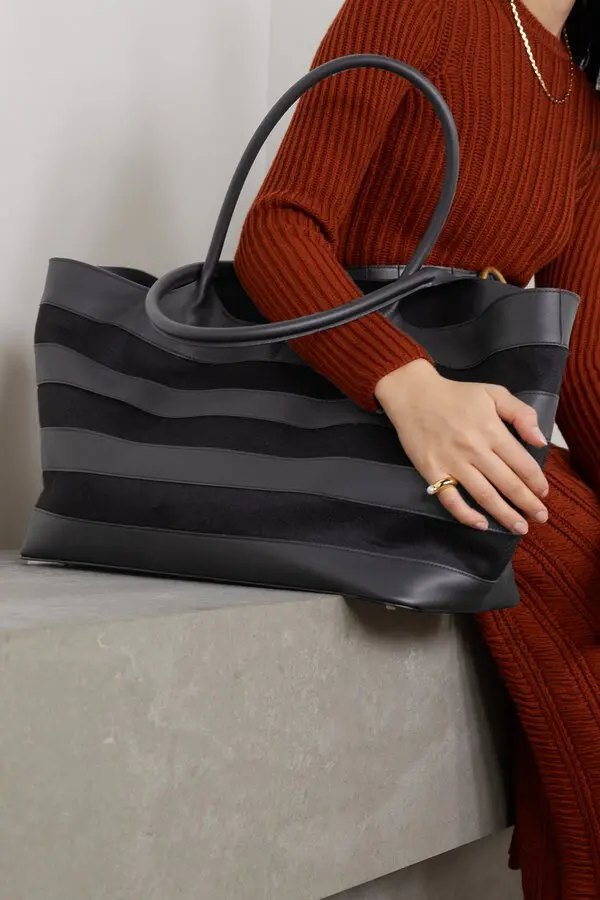 Gabriela Hearst Mcewan Paneled Leather And Cashmere Tote