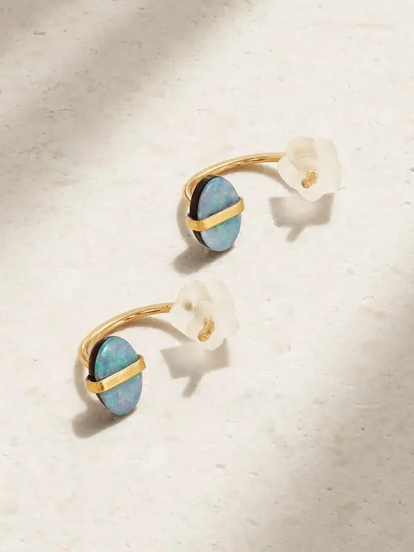 MELISSA JOY MANNING 14-karat Recycled Opal Huggie Earrings - Gold