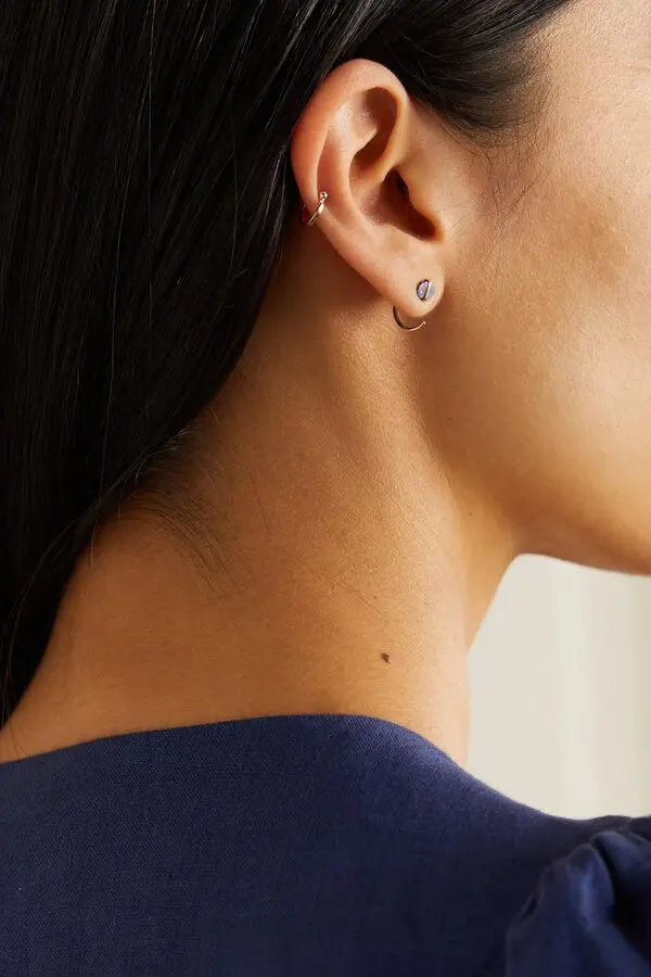 MELISSA JOY MANNING 14-karat Recycled Opal Huggie Earrings