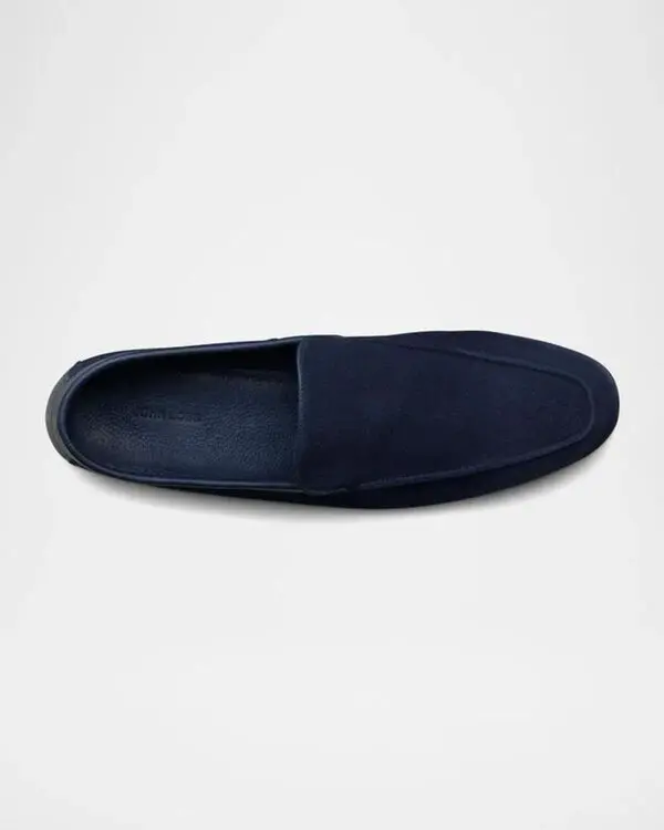 John Lobb Tyne Suede Loafers - Deep Navy