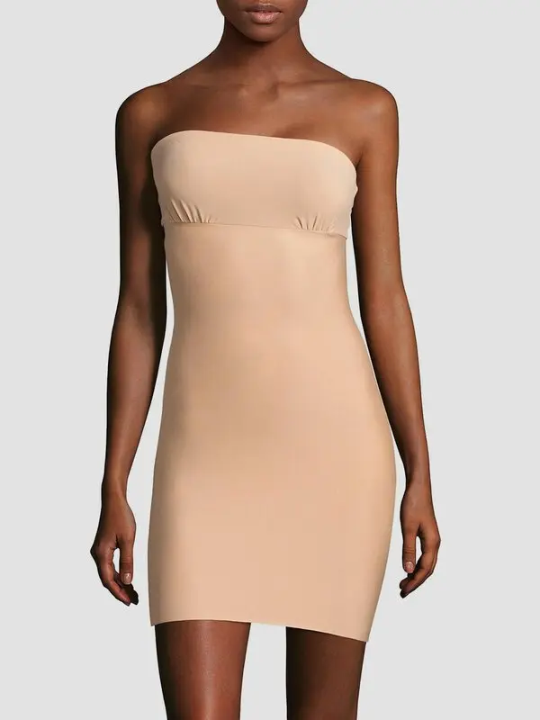 Commando Two-faced Tech Strapless Slip Dress - Beige
