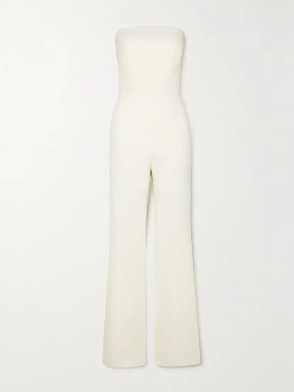 Safiyaa Myrine Strapless Stretch-crepe Jumpsuit - Neutrals