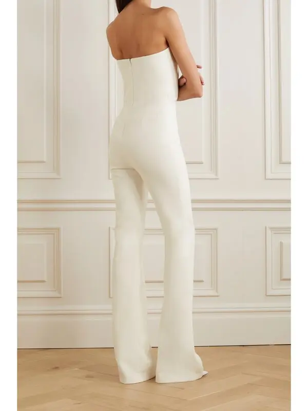 Safiyaa Myrine Strapless Stretch-crepe Jumpsuit - Neutrals