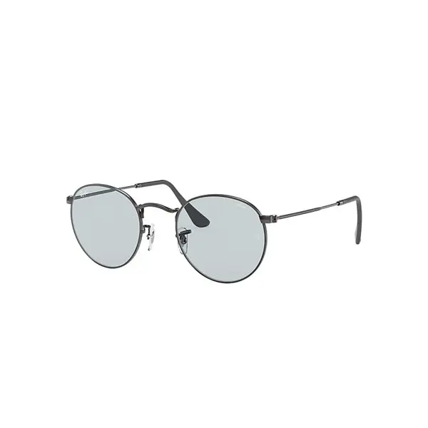 Ray-ban Round Solid Evolve Rox_frame Frame Evolve Photo Grey To Violet Lenses