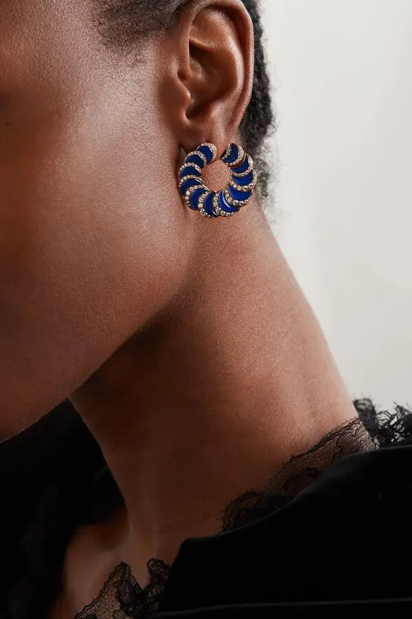 DAVID MORRIS Fortuna 18-karat Rose Agate And Diamond Earrings