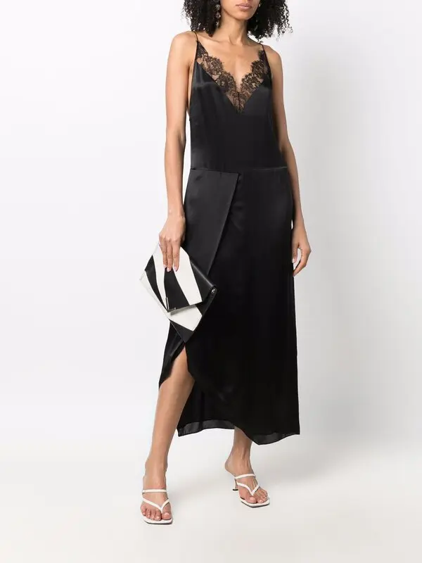 IRO PARIS Lace Trim V-neck Maxi Dress