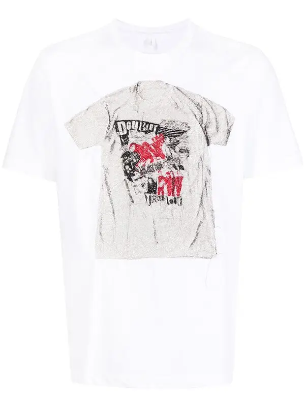 DOUBLET Graphic-print Cotton T-shirt - White