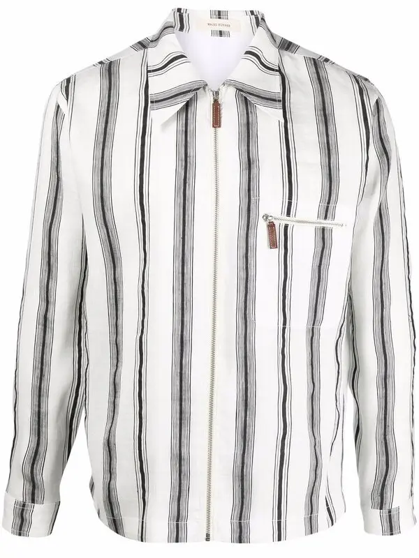 WALES BONNER Stripe-print Shirt - Black