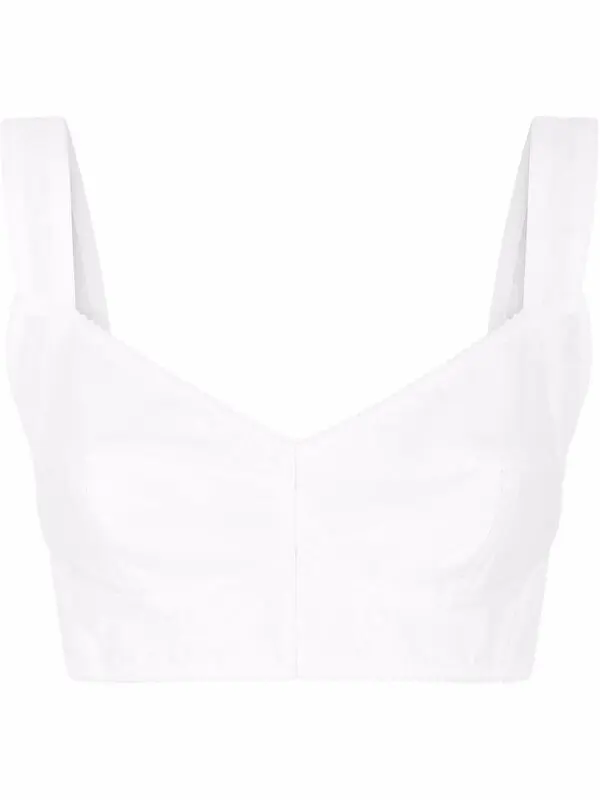 Dolce & Gabbana Corset Crop Top - White