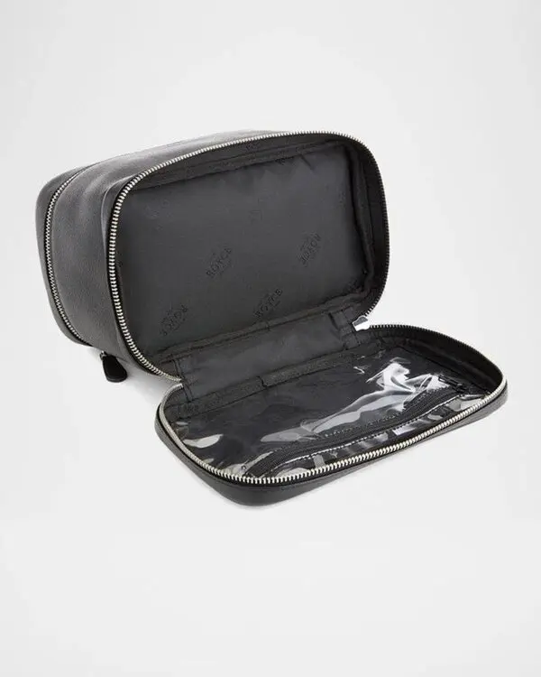 ROYCE NEW YORK Personalized Leather Makeup Bag - Black