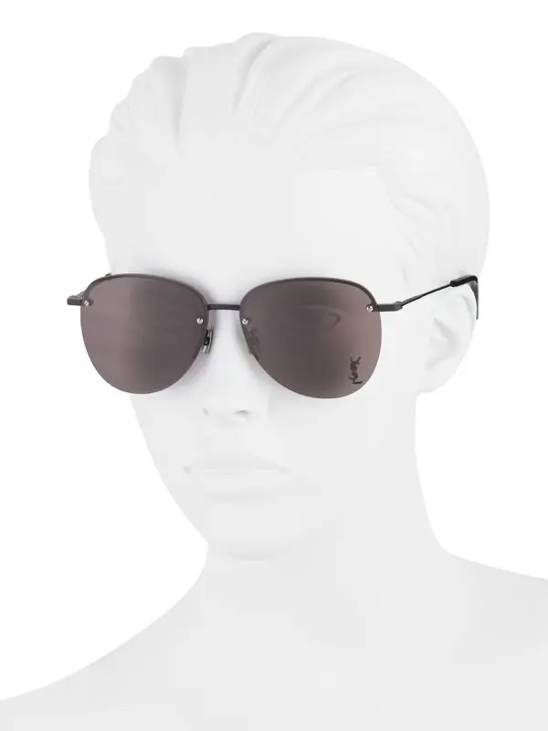 Saint Laurent Monogram Pin 61mm Aviator Sunglasses