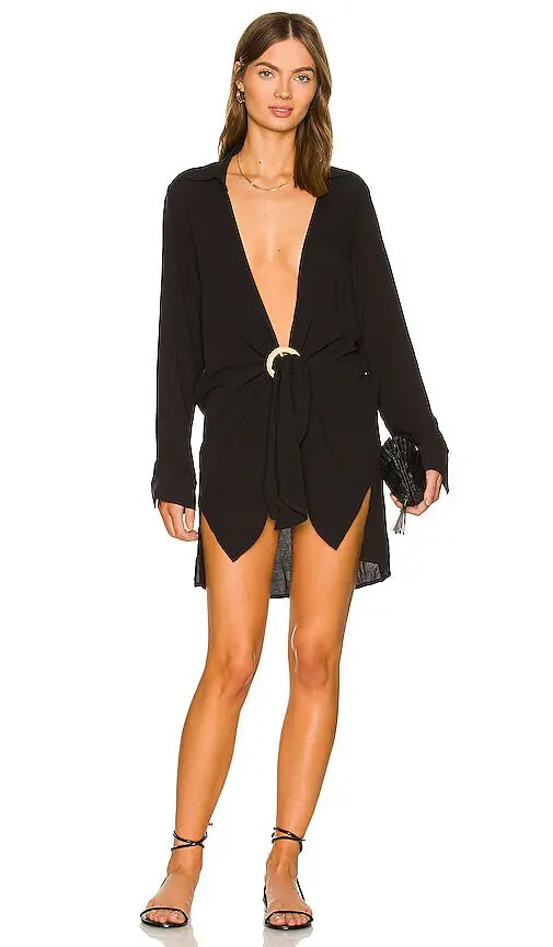 PQ Millie Tie Cover Up In Black - Midnight