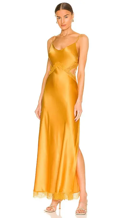 Dannijo Lace Cut Out Slip Dress In Orange In Mango - 30% Off | Editorialist