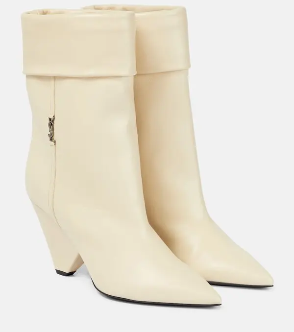 Saint Laurent Niki 85 Leather Ankle Boots